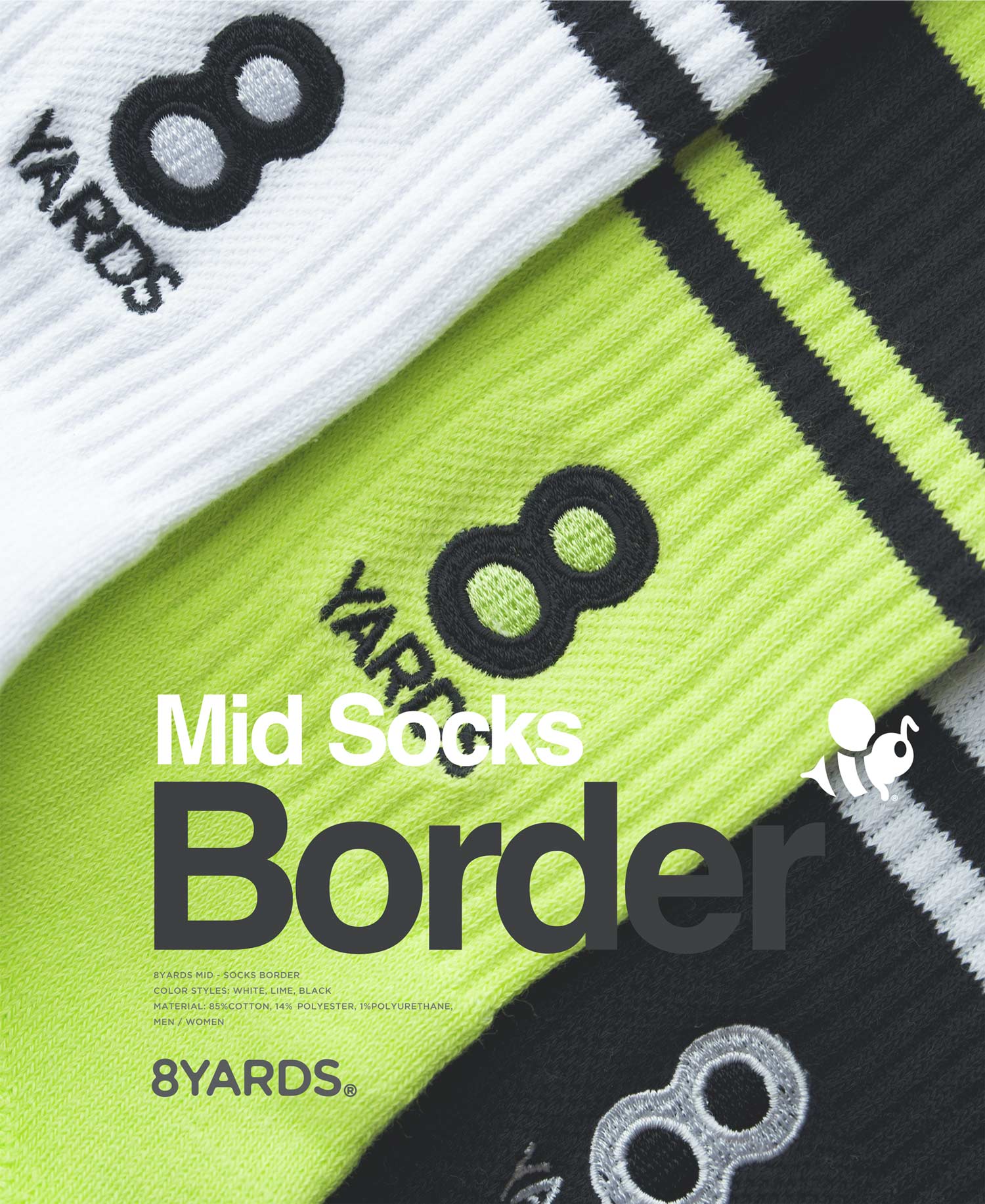 8YARDS | MID SOCKS BORDER